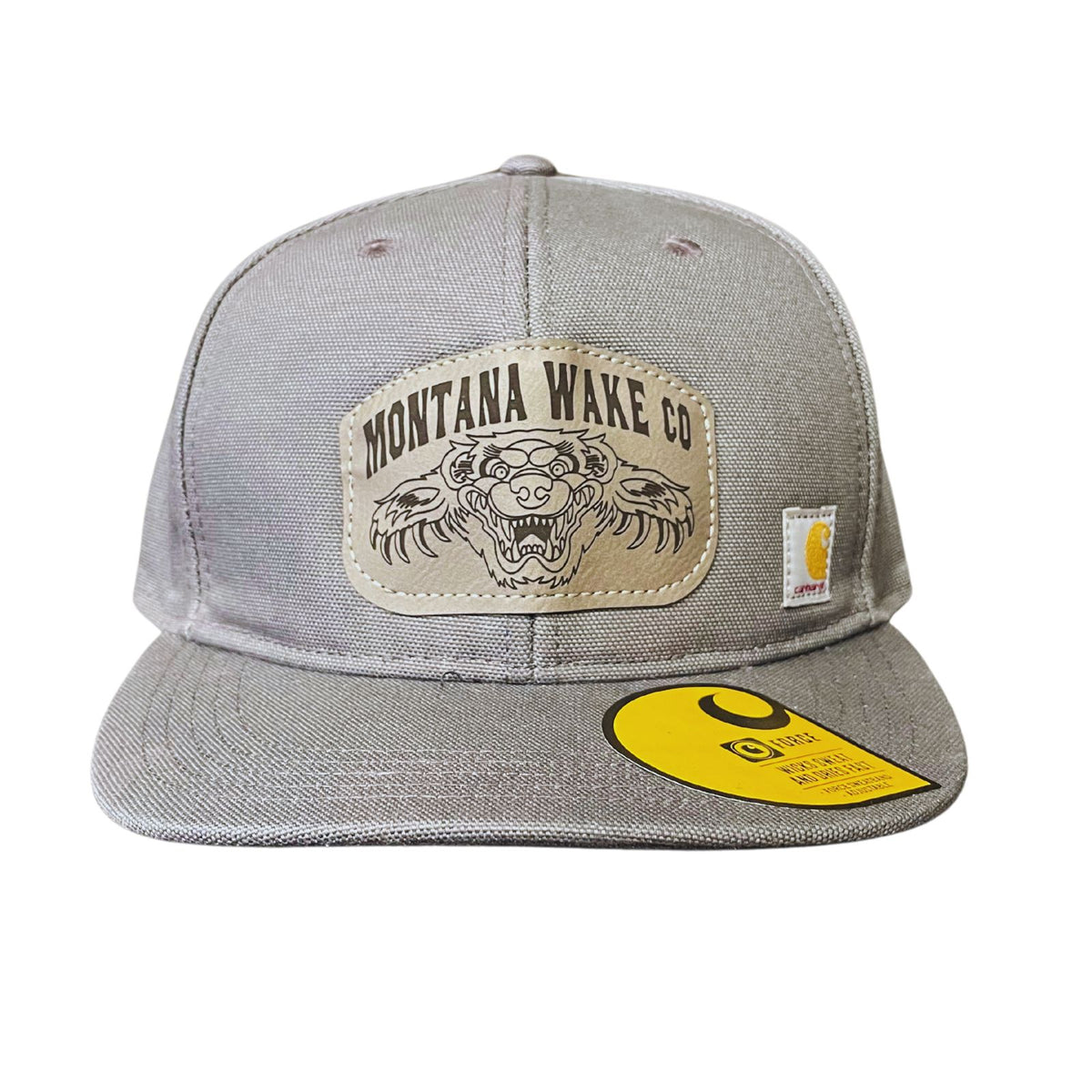 MT Wake Bear Leather Patch Flat Bill Hat – Montana Wake Co. Pro Shop